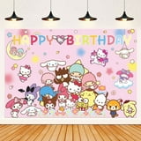 Happy Birthday Sanrio Anime Cartoon Theme Backdrops Banner Birthday ...
