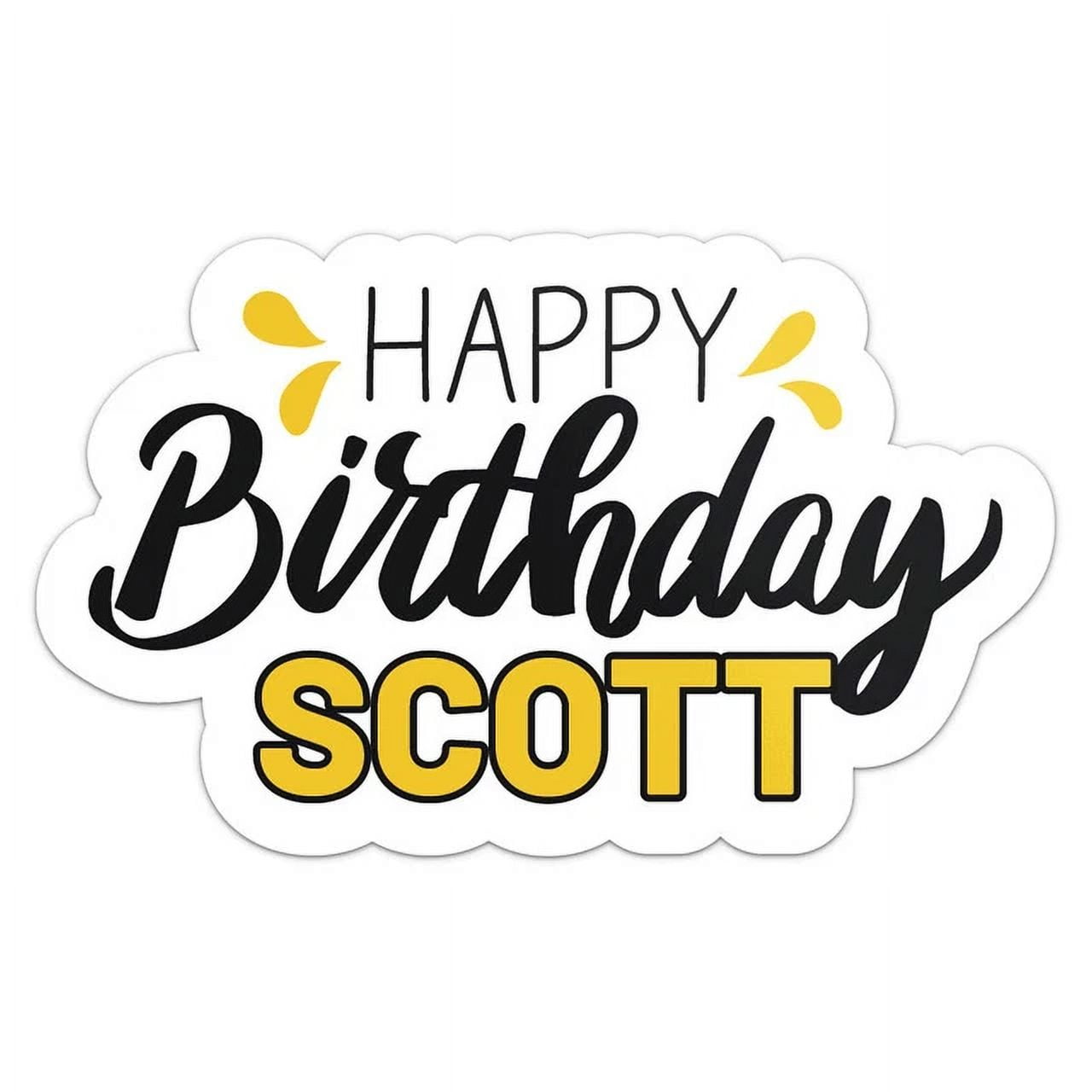 Happy Birthday Scott Sticker Phone Decal Water Bottle Stickers Car ...