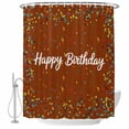 Happy Birthday Shower Curtain Set - Long 72" x 84" Washable Bathtub ...