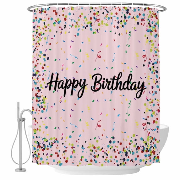 Happy Birthday Shower Curtain, Waterproof Shower Curtains for Bathroom ...