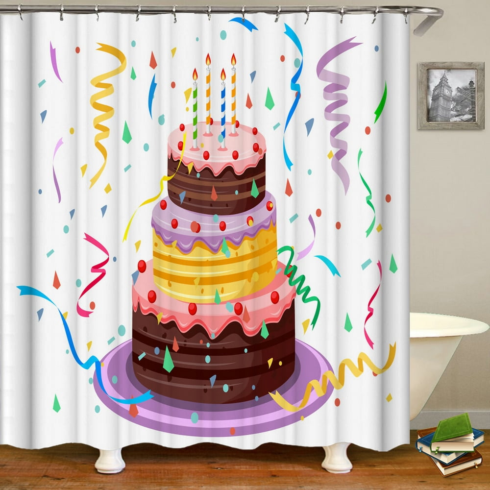 Happy Birthday Shower Curtains Bathroom Curtain Waterproof 3d Print ...
