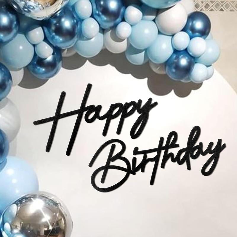 Happy Birthday Sign for Backdrop - Glitter Felt Happy Birthday Letter ...