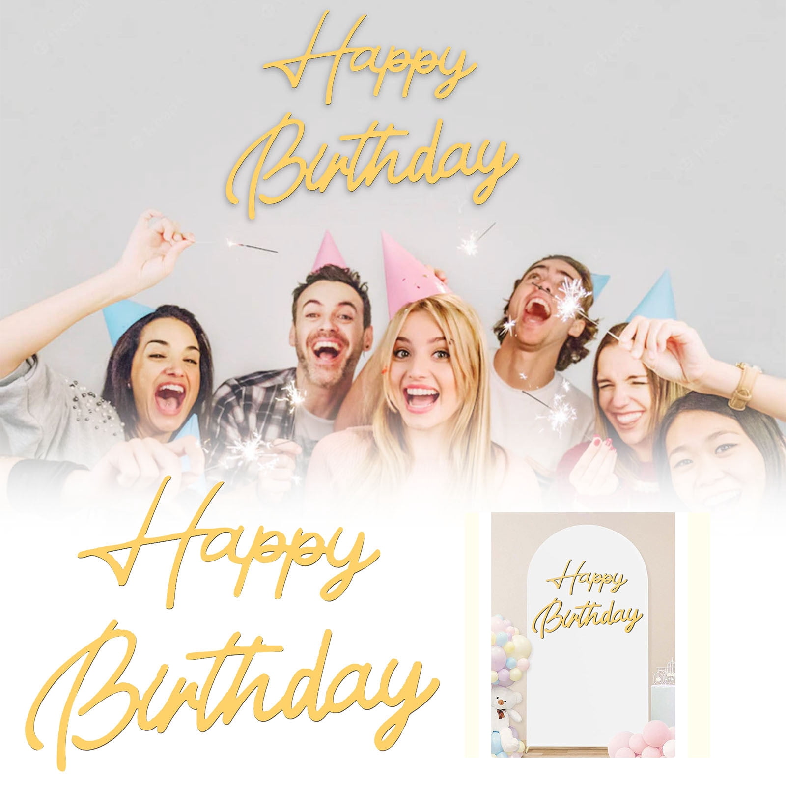 Happy Birthday Sign for Backdrop,Wooden Happy Birthday Cutout,Vintage ...