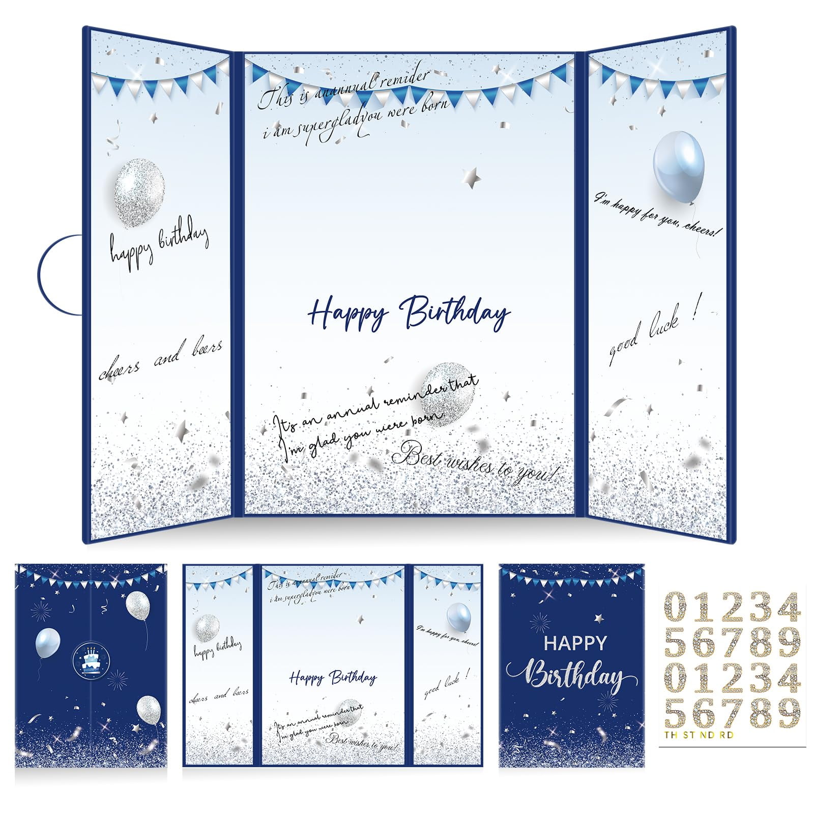 Happy Birthday Signature Guest Book, with SMRNumber Stickers Suitable ...