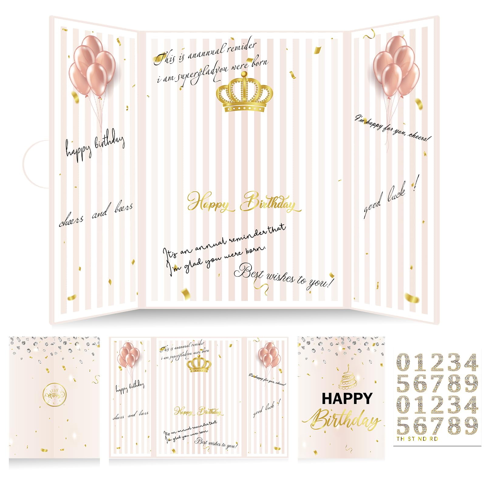 Happy Birthday Signature Guest STF9 Book, with Number Stickers for Any ...