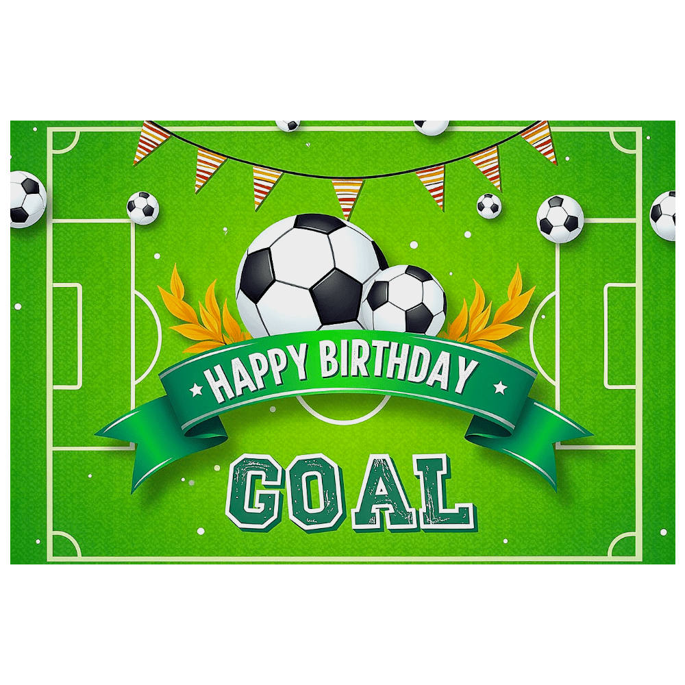 Happy Birthday Soccer Themed Background Banner Decorations for Birthday ...