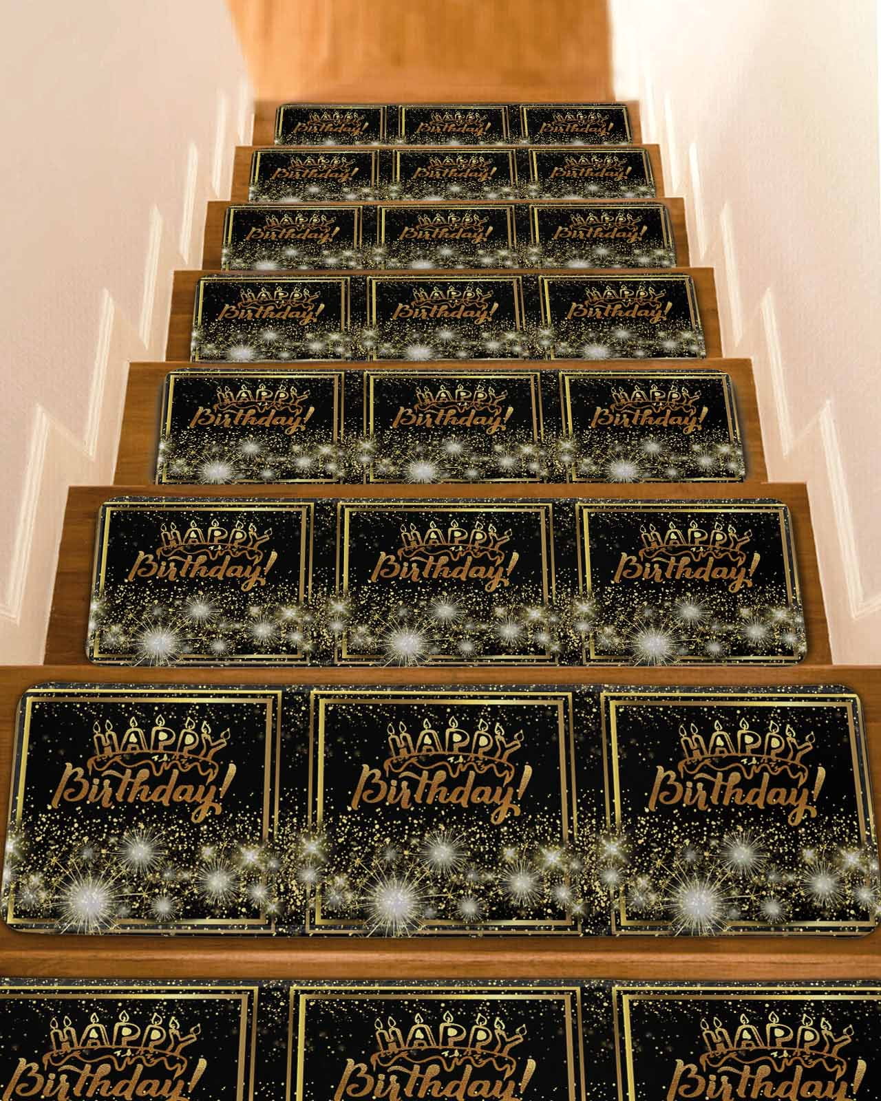 Happy Birthday Stair Treads for Wooden Steps Indoor Runner Rug Carpet ...