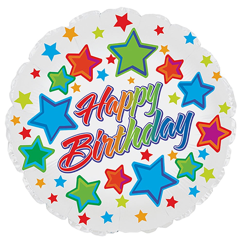 Happy Birthday Stars Mylar Balloon, each - Walmart.com