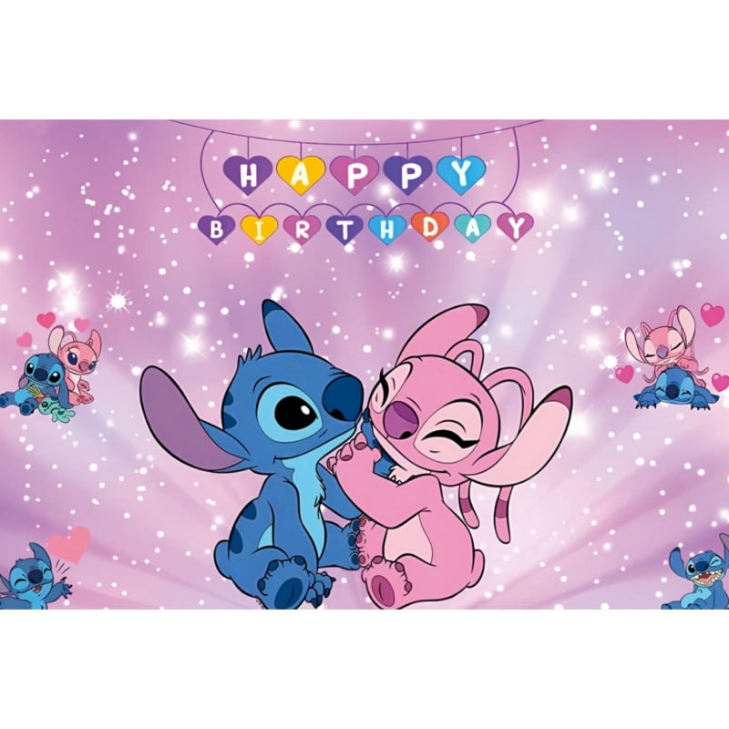Happy Birthday Stitch Backdrop 5x3 Tropical Luau Background Cartoon ...