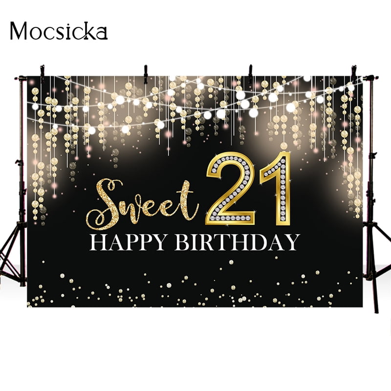 Happy Birthday Sweet 21th Backdrop for Photography Birthday Party ...