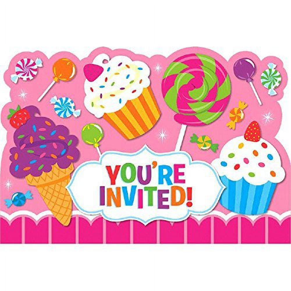 Happy Birthday 'Sweet Shop' Invitation Set w/ Envelopes (8ct) - Walmart.com