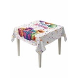 Happy Birthday Table Cloth, Colorful Balloon Gifts Patterns Waterproof ...