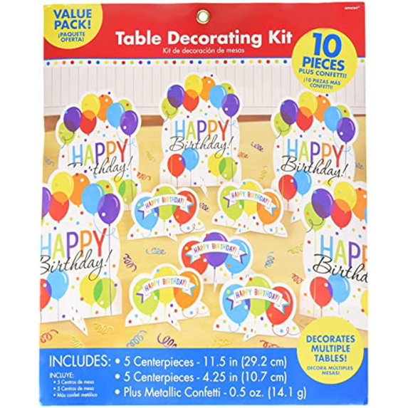 Happy Birthday Table Decorating Kit (10pc) - Walmart.com