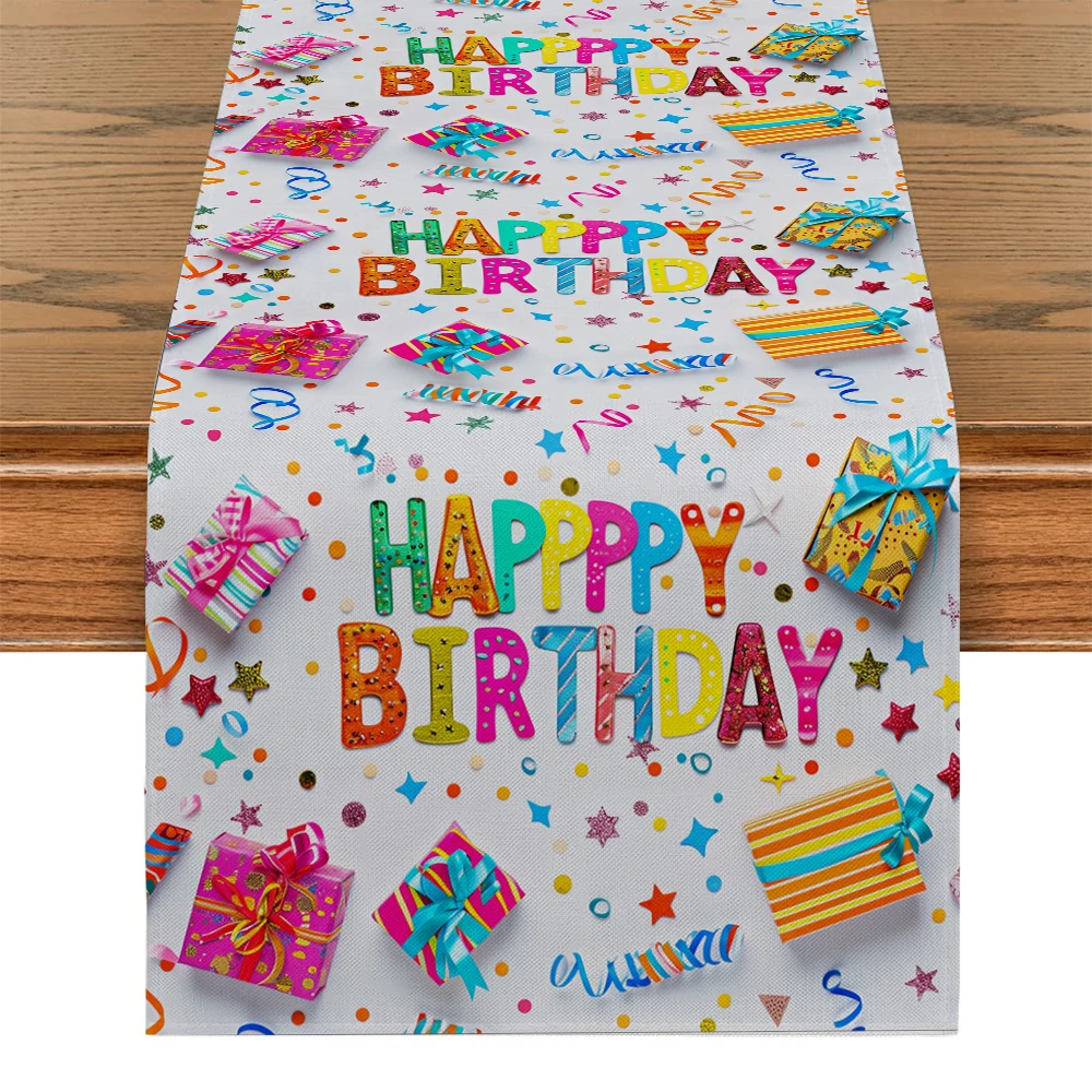 Happy Birthday Tablecloth Gift Table Runner Kitchen Table ration Indoor ...