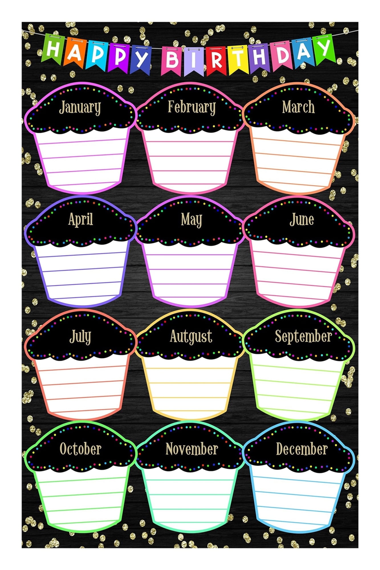 Happy Birthday Theme Birthday Poster Classroom Decorations Calendar for ...