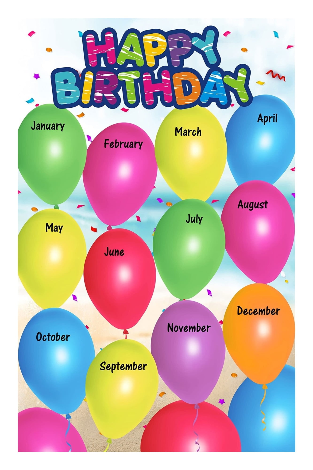 Happy Birthday Theme Birthday Poster Classroom Decorations Calendar for ...
