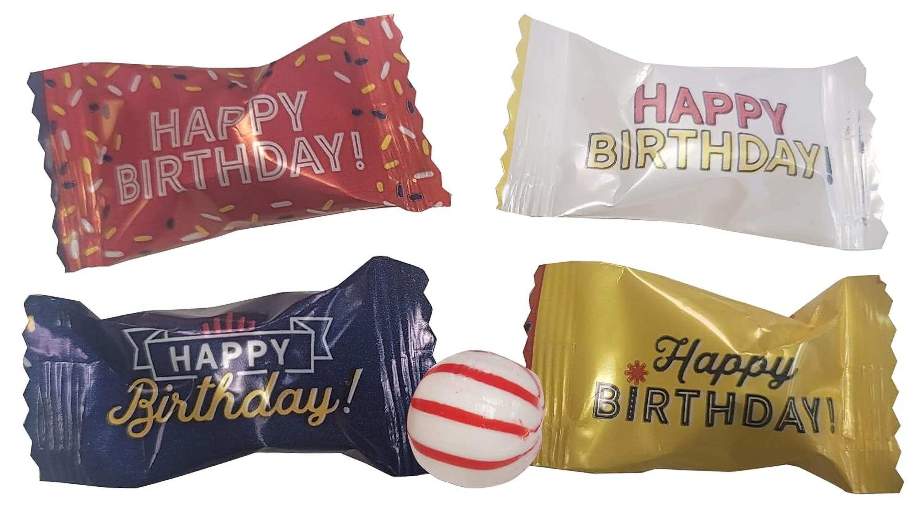 Happy Birthday Themed Peppermints 100 Count Individually Wrapped - Bulk ...