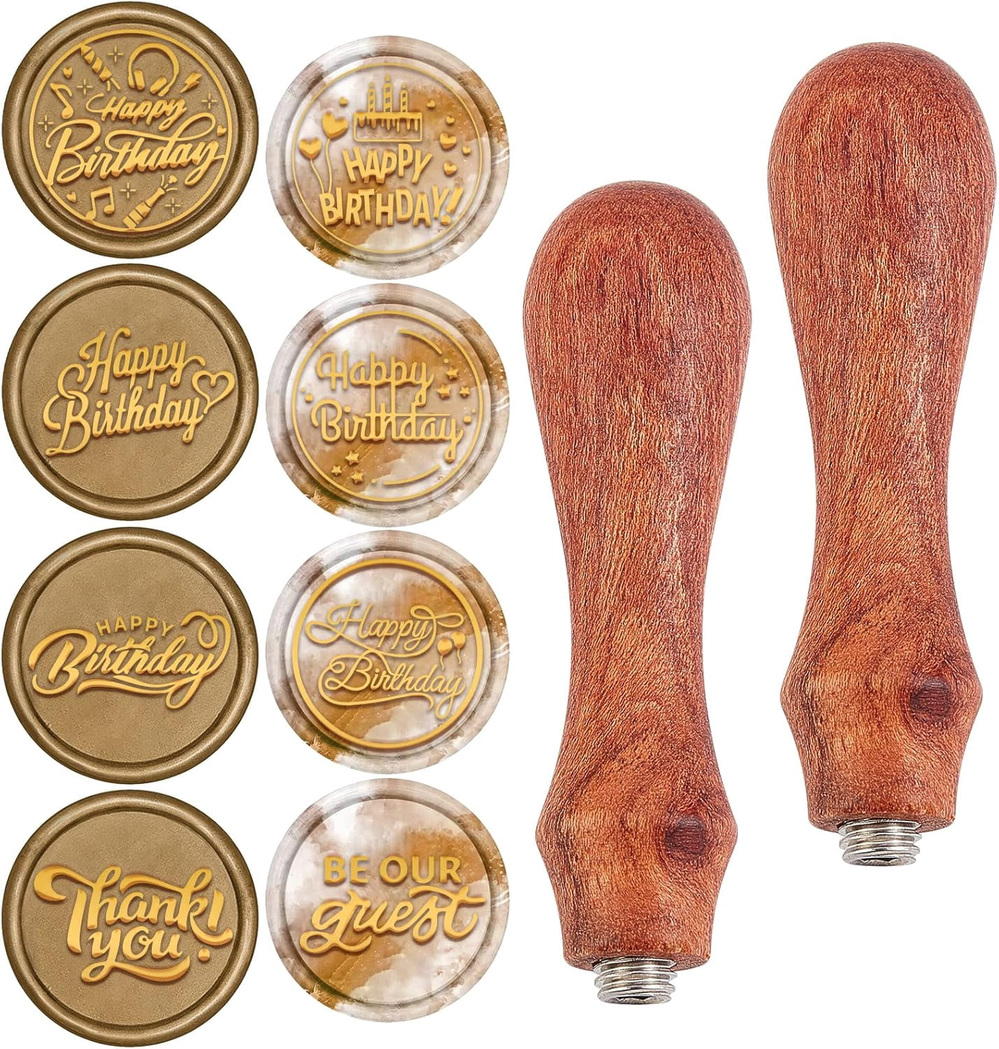 Happy Birthday Wax Seal Stamp Heads Set Birthday Theme 8pcs Vintage ...