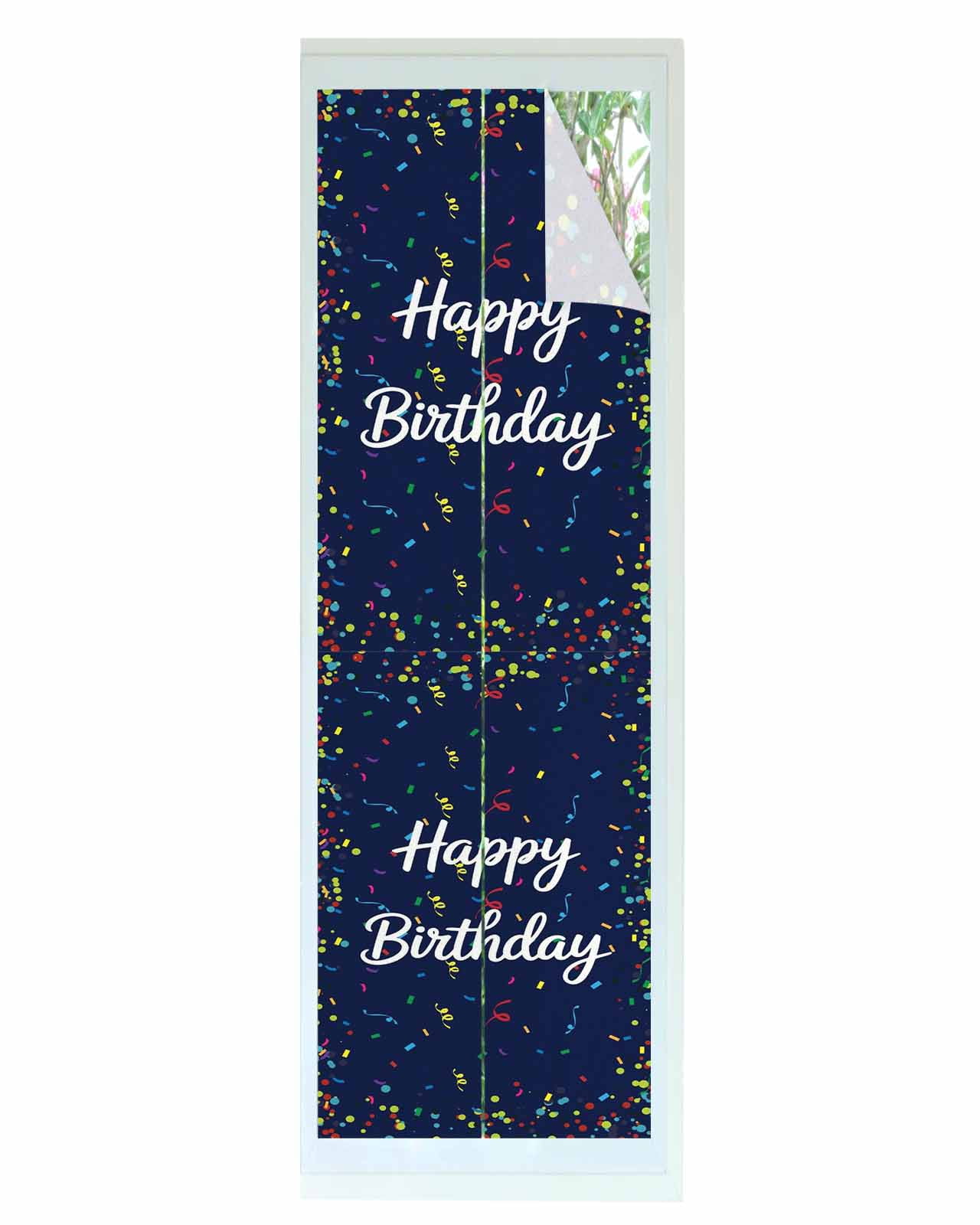 Happy Birthday Window Privacy Film Stained Glass Window Film Decorative ...