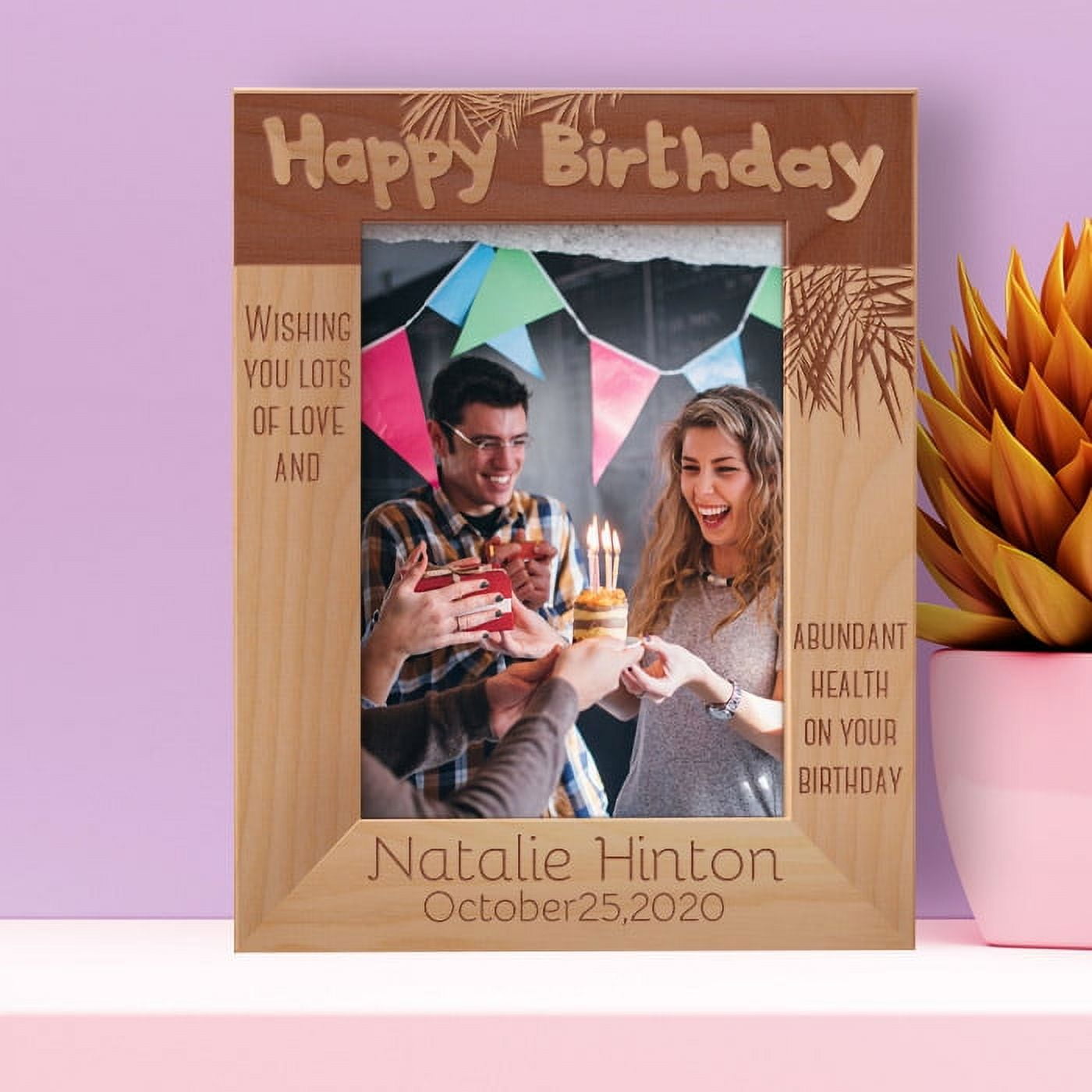 Happy Birthday Wishing You Lots Of Love Personalized Wooden Frame 5" x ...