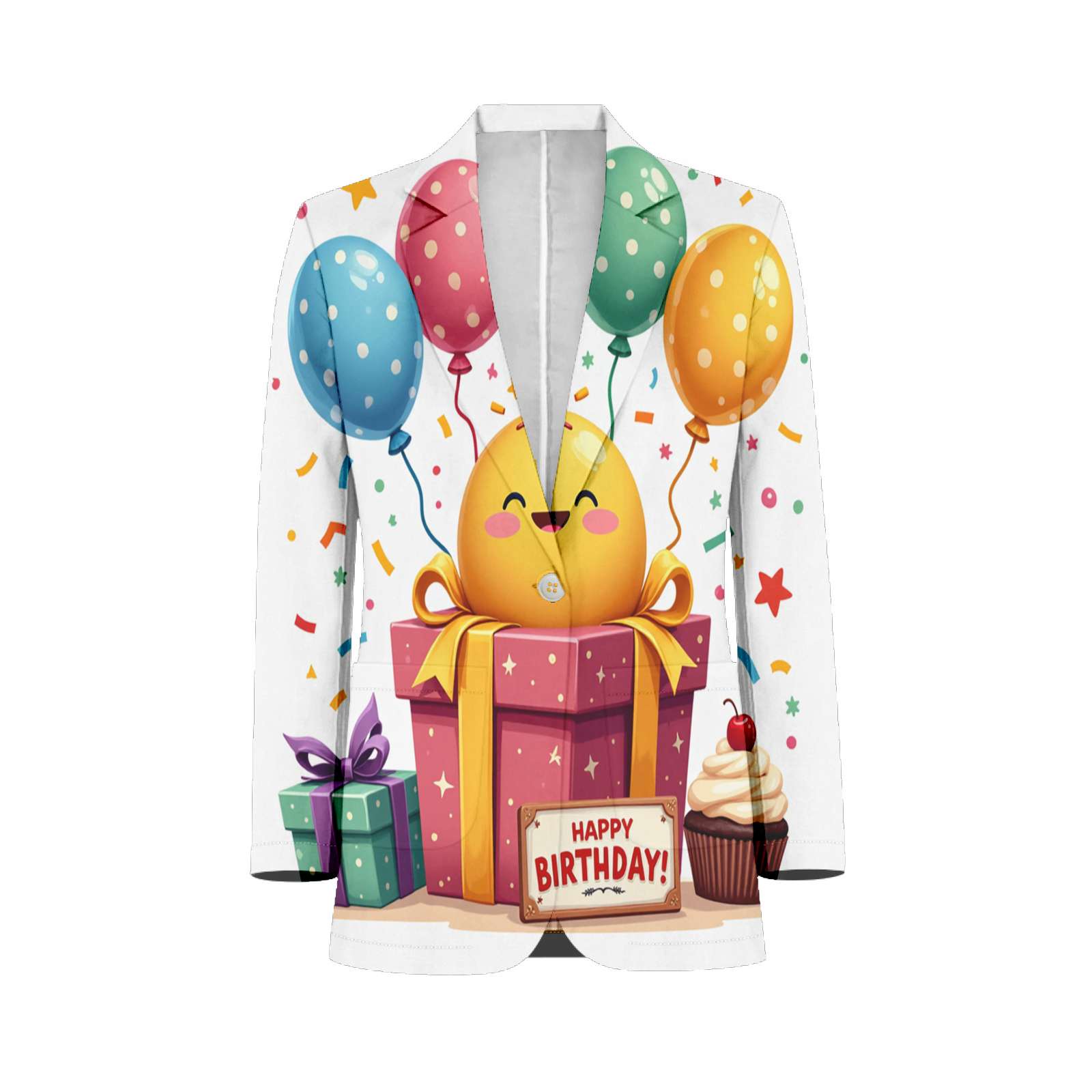 Happy Birthday With Cute Celebration Mens Suits Shawl Collar Slim Fit ...