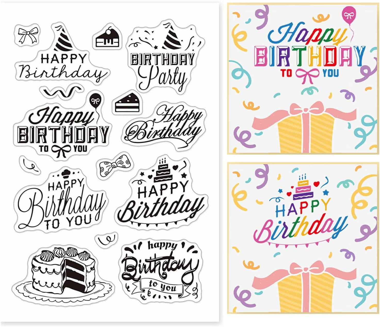 Happy Birthday Words Clear Stamps Silicone Stamp Cards Birthday ...