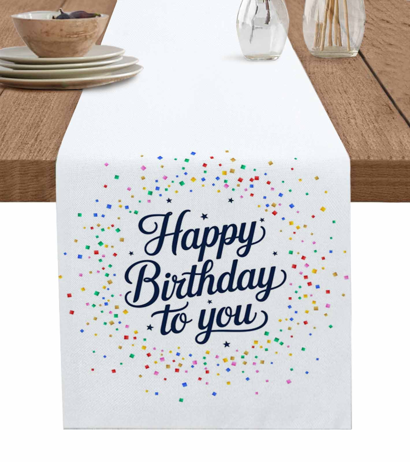 Happy Birthday to You Table Runner Polka Dots Colorful Tablerunners 13 ...