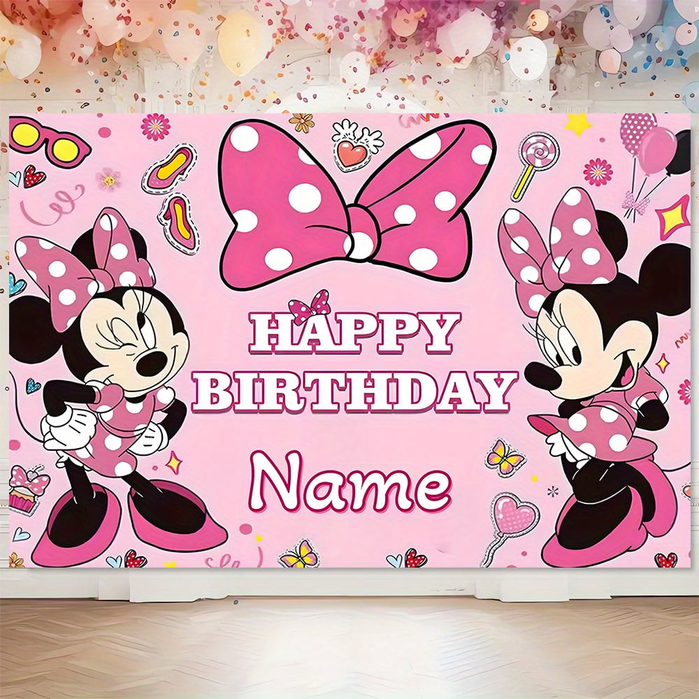 Happy Birthday banners with Mickey Mouse, Minnie, Donald Duck Party ...