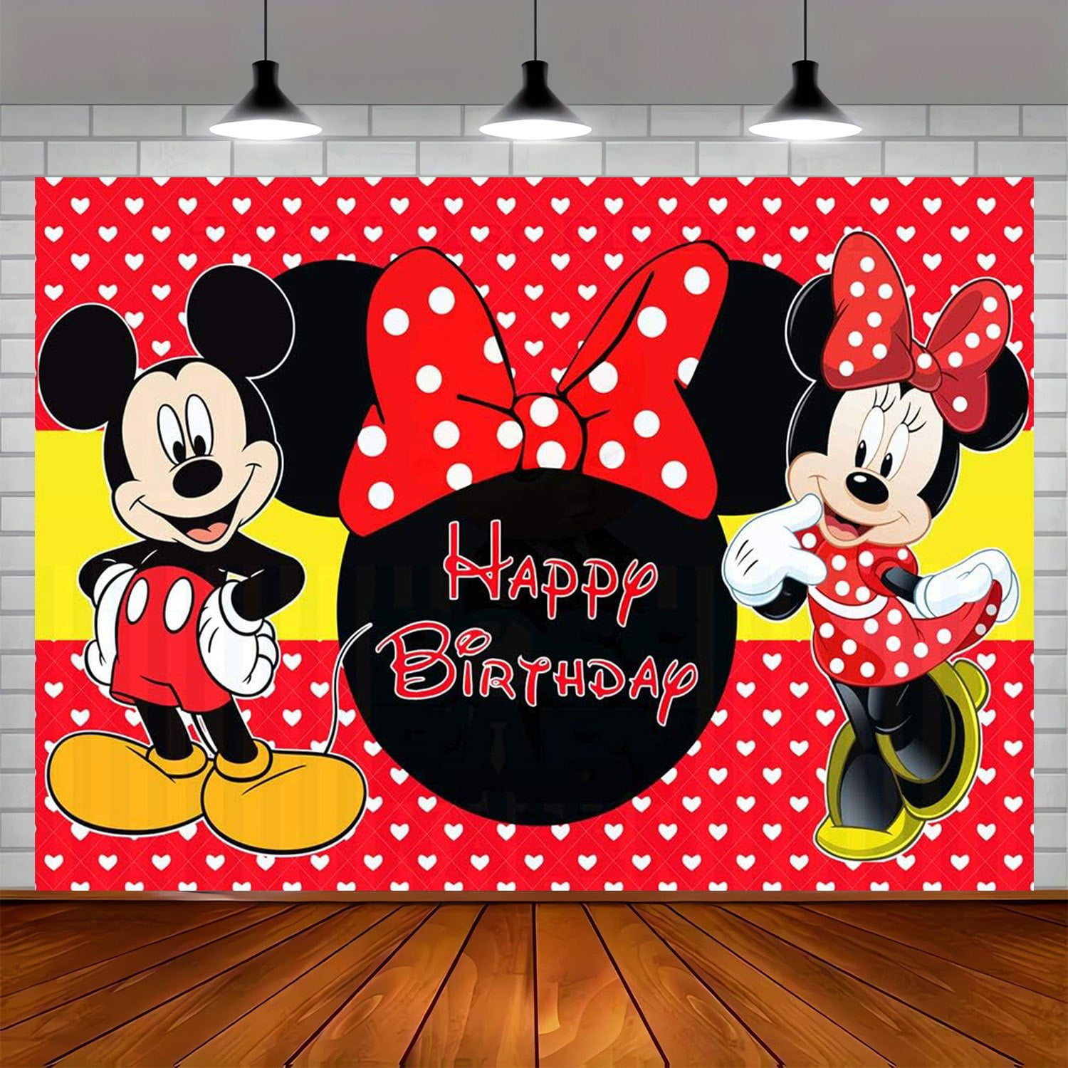 Happy Birthday banners with Mickey Mouse, Minnie, Donald Duck Party ...