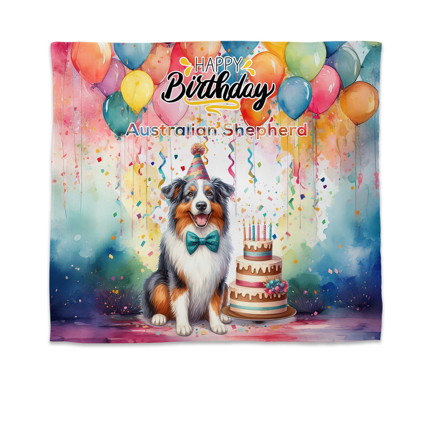 Happy Birthday to Australian Shepherd Kitten Party Balloons Cake ...