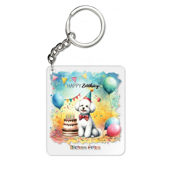 Happy Birthday to Bichon Frise Kitten Party Balloons Cake Acrylic ...