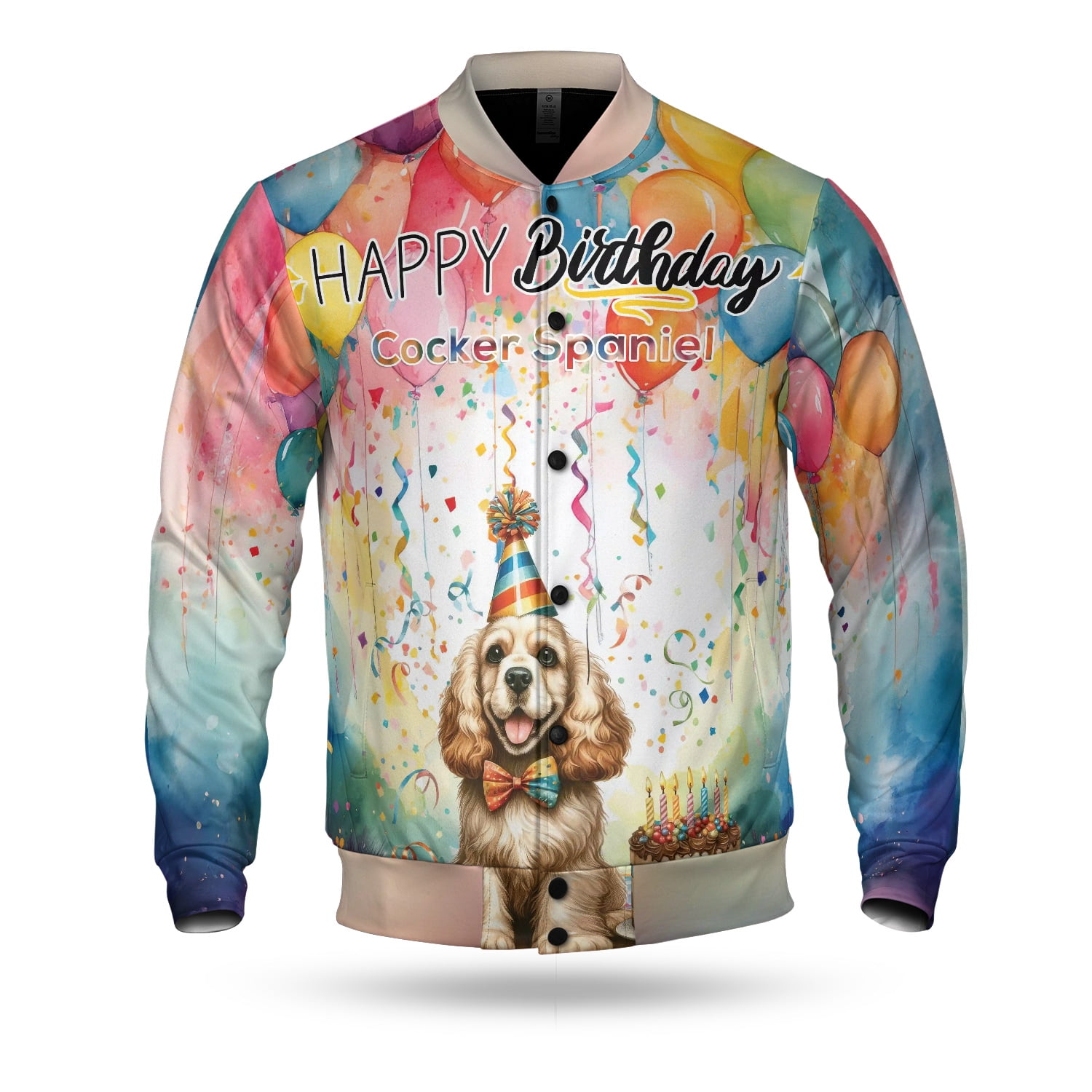 Happy Birthday to Cocker Spaniel Kitten Party Balloons Cake All Over ...