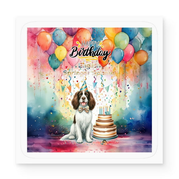 Happy Birthday to English Springer Spaniel Kitten Party Balloons Cake ...