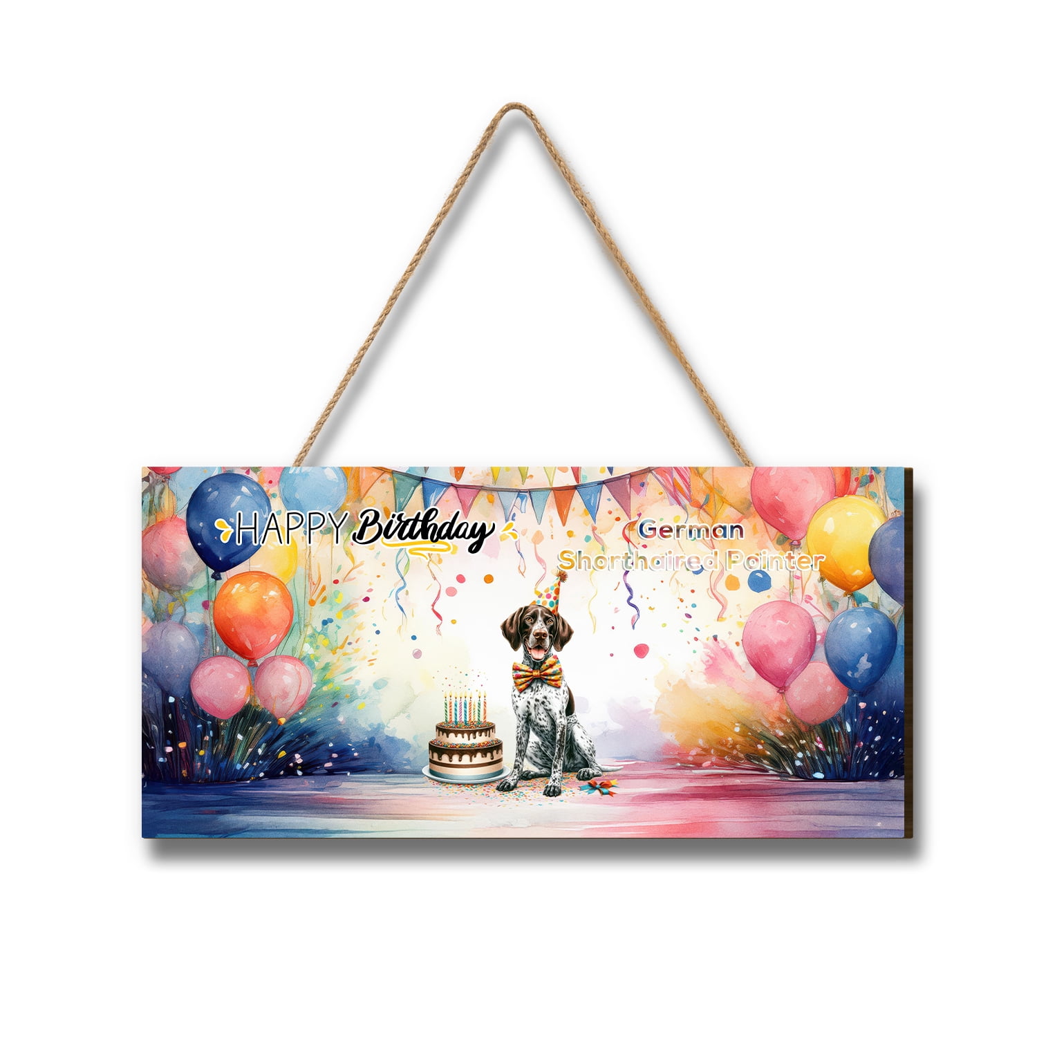 Happy Birthday to German Shorthaired Pointer Kitten Party Balloons Cake ...