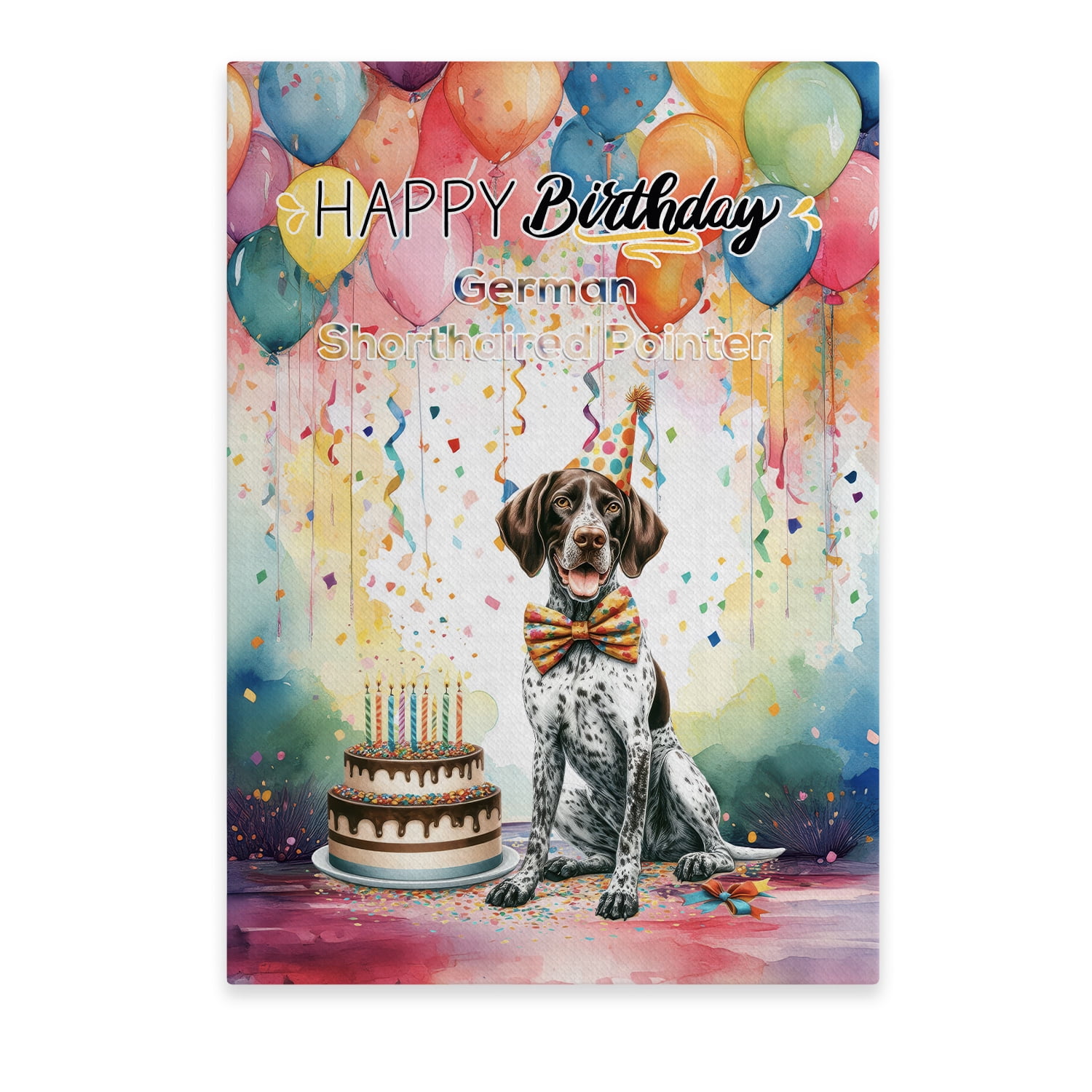 Happy Birthday to German Shorthaired Pointer Kitten Party Balloons Cake ...