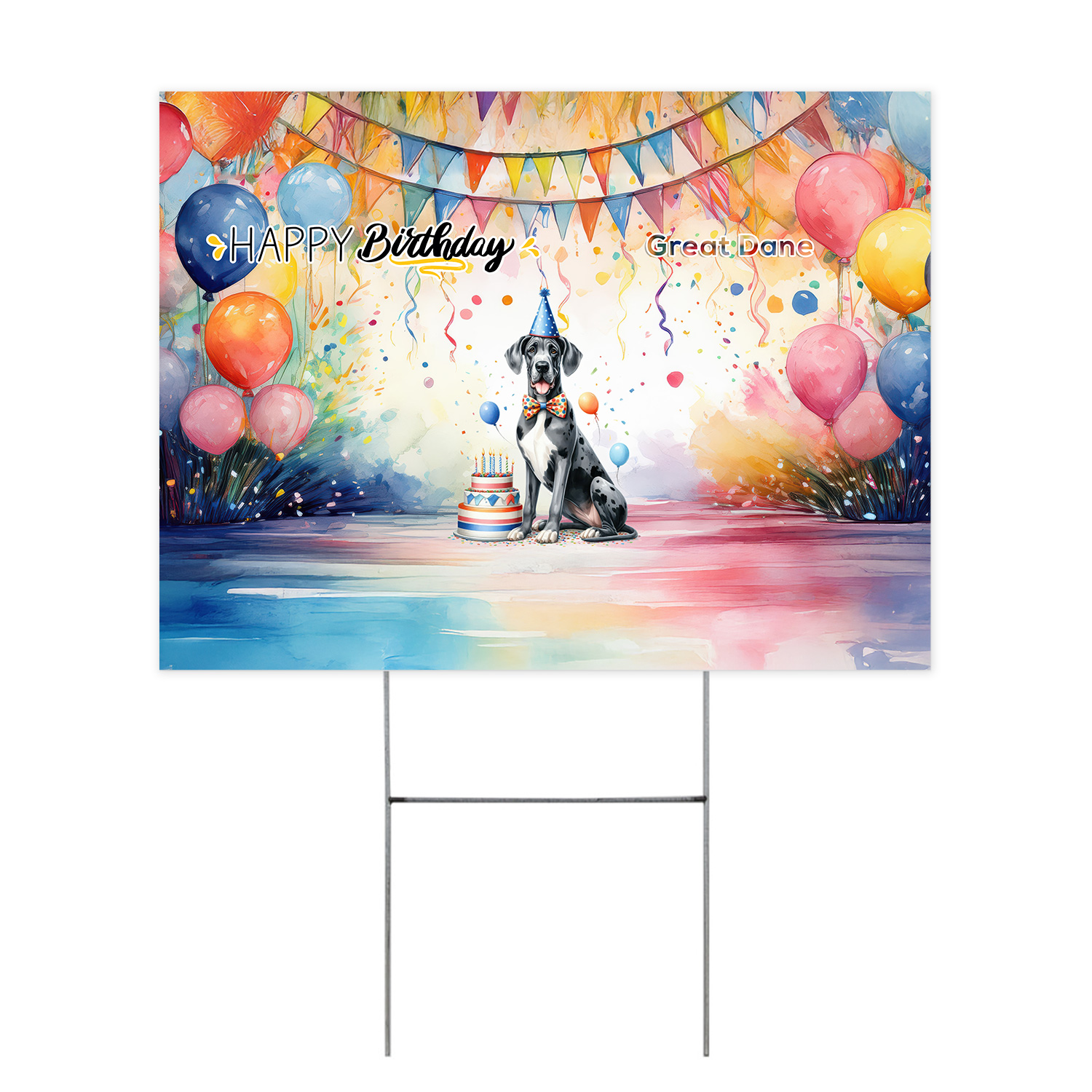 Happy Birthday to Great Dane Kitten Party Balloons Cake Yard Sign Danes ...