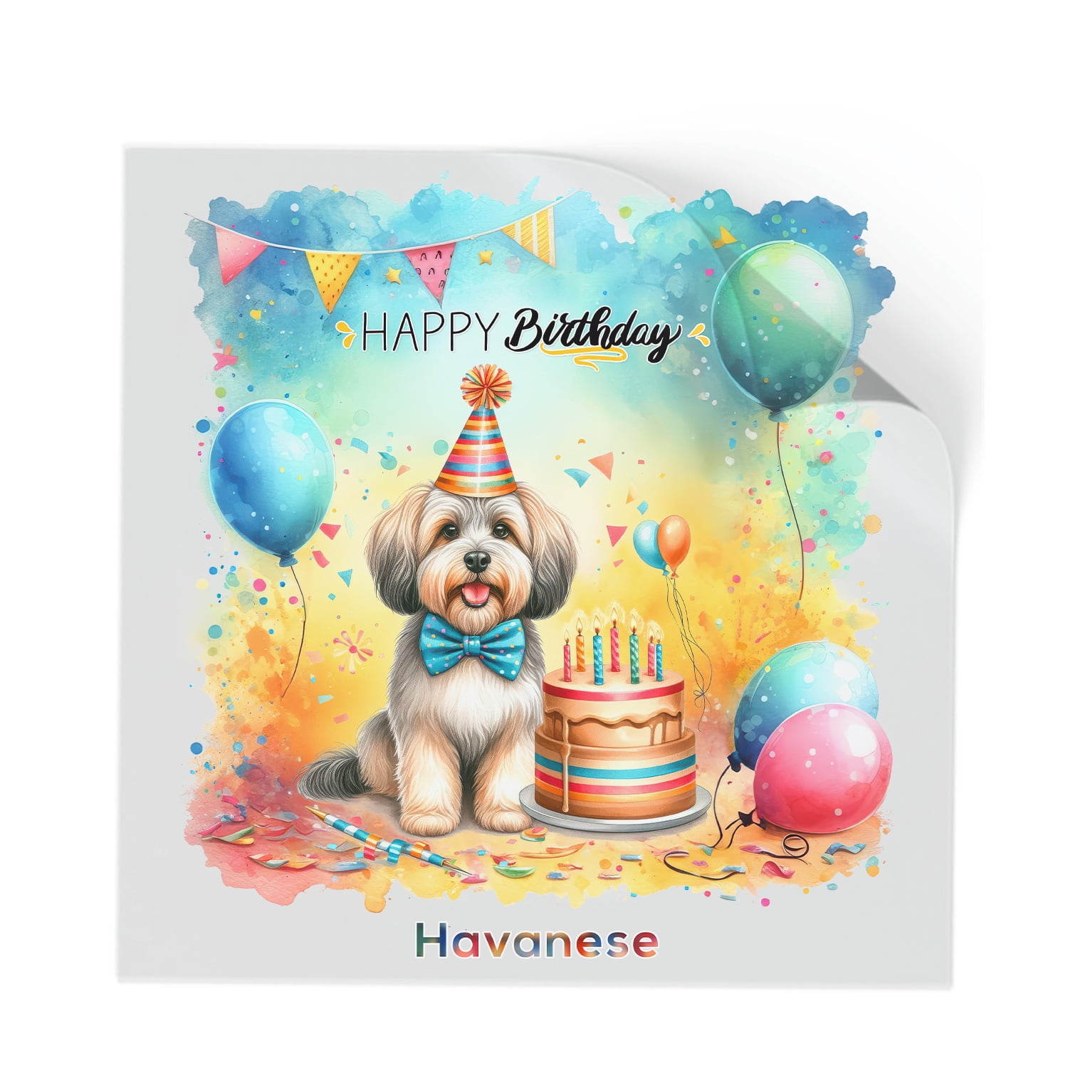 Happy Birthday to Havanese Kitten Party Balloons Cake Cutout Transfer ...