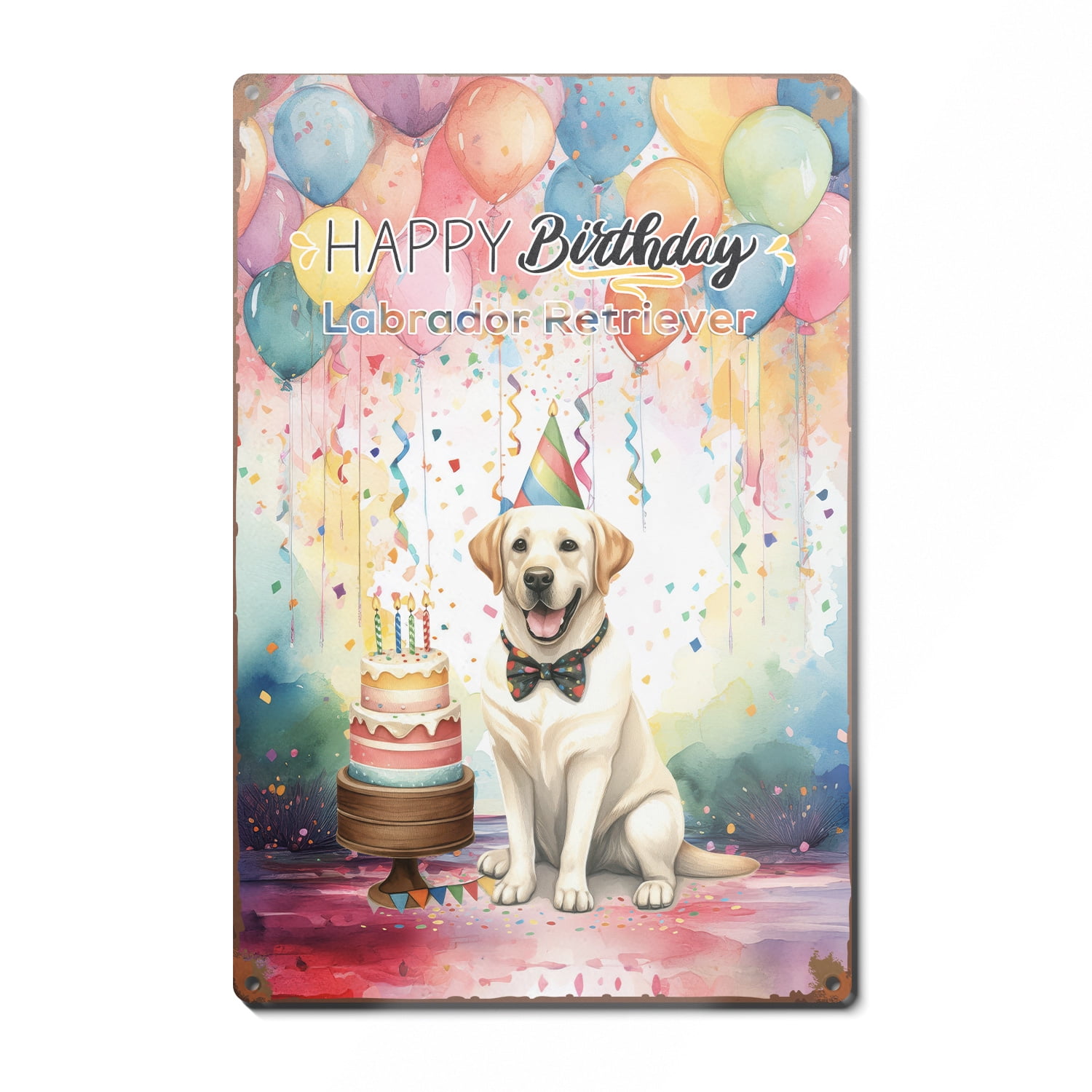 Happy Birthday to Labrador Retriever Kitten Party Balloons Cake ...