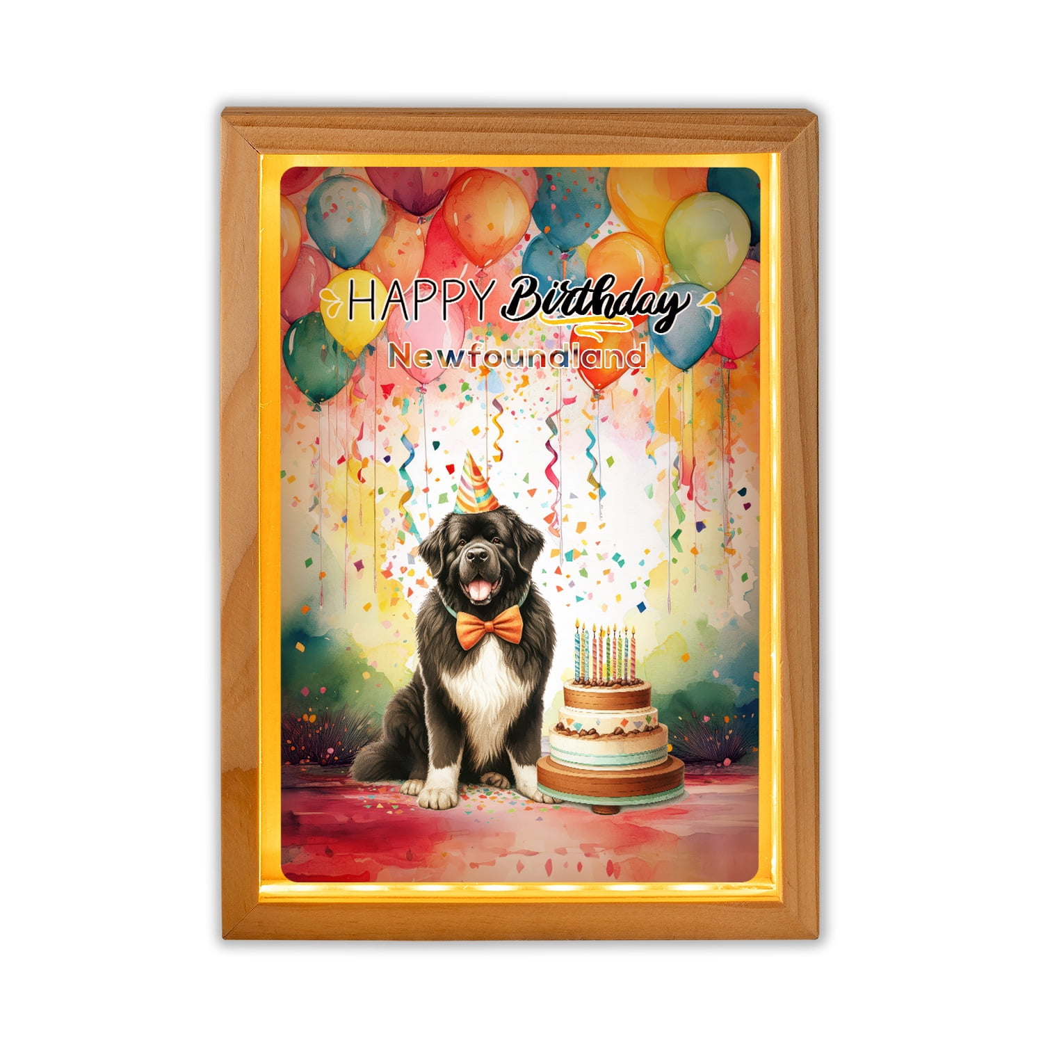 Happy Birthday to Newfoundland Kitten Party Balloons Cake Acrylic ...