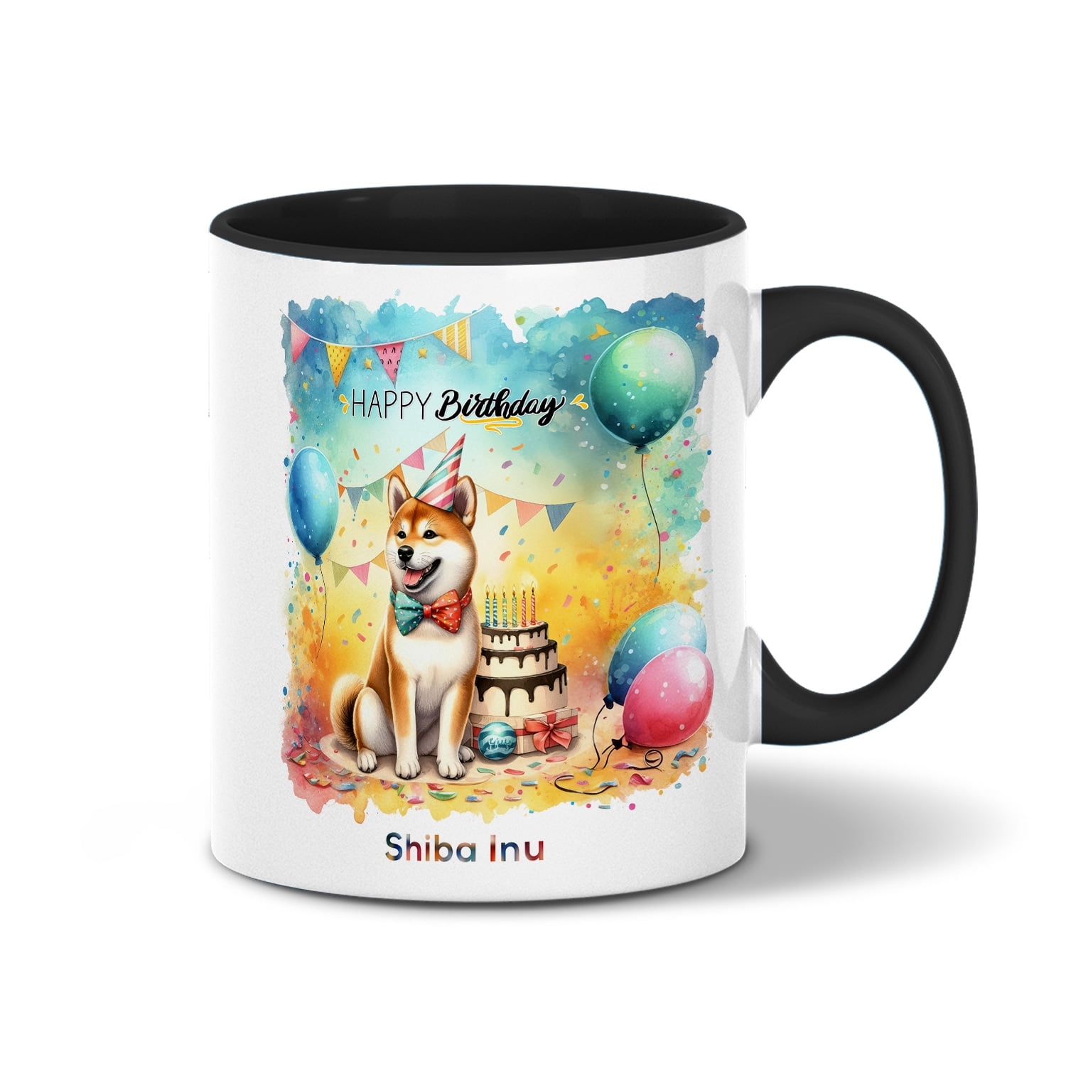 Happy Birthday to Shiba Inu Kitten Party Balloons Cake 11oz Accent Two ...