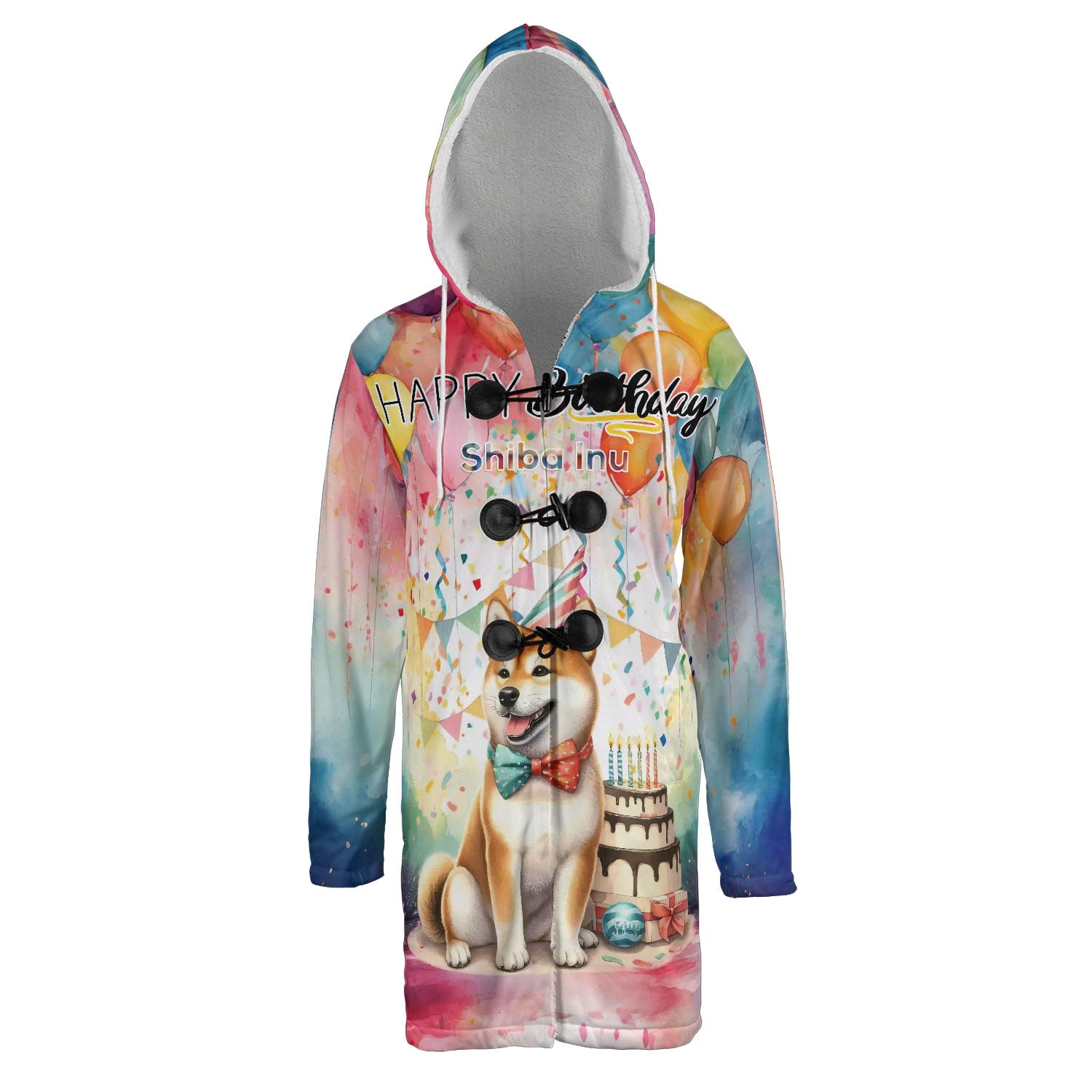 Happy Birthday to Shiba Inu Kitten Party Balloons Cake All Over Print ...