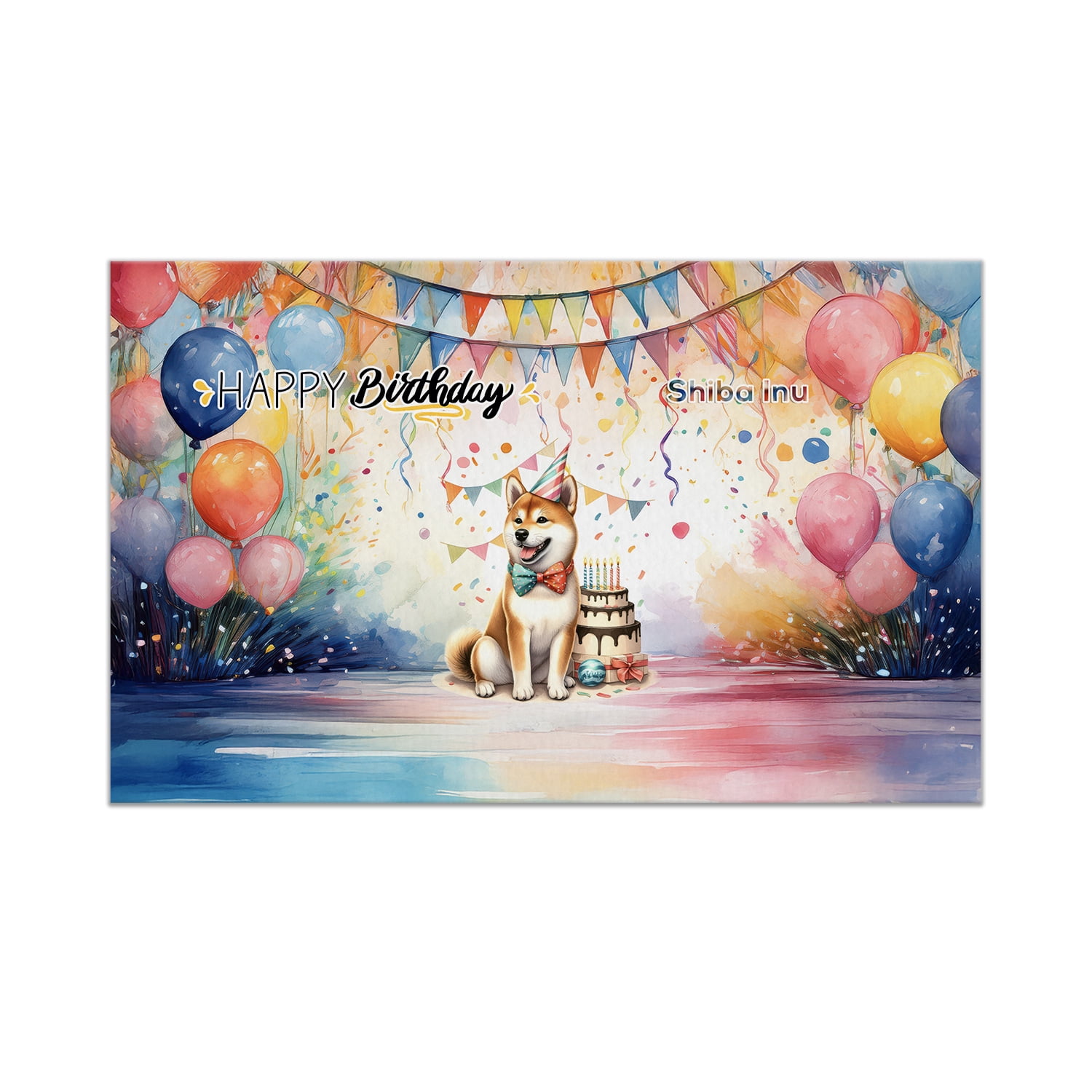 Happy Birthday to Shiba Inu Kitten Party Balloons Cake Doormat Shibas ...