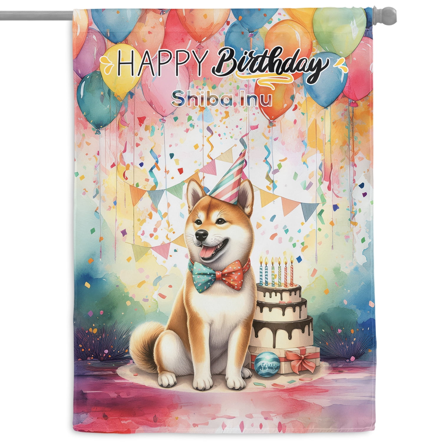 Happy Birthday to Shiba Inu Kitten Party Balloons Cake House Flag ...