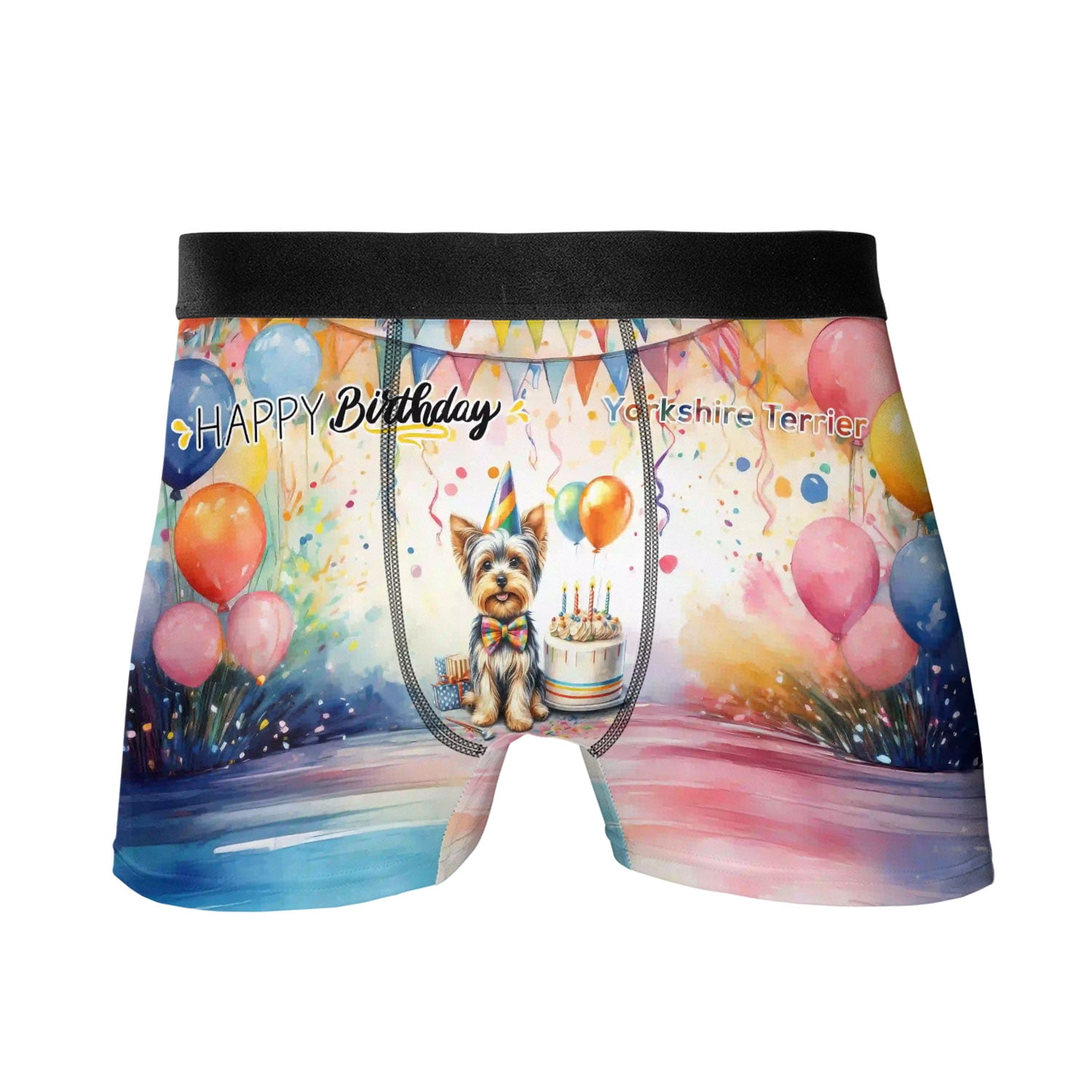 Happy Birthday to Yorkshire Terrier Kitten Party Balloons Cake All Over ...