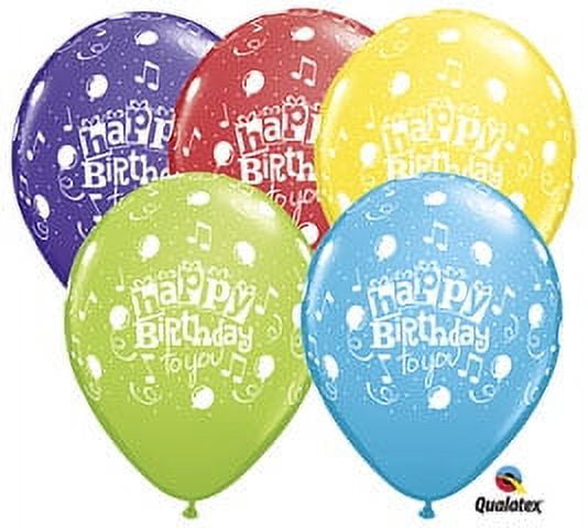 Happy Birthday to You Music Notes Multi Color 11Inch Latex Balloons 12 ...