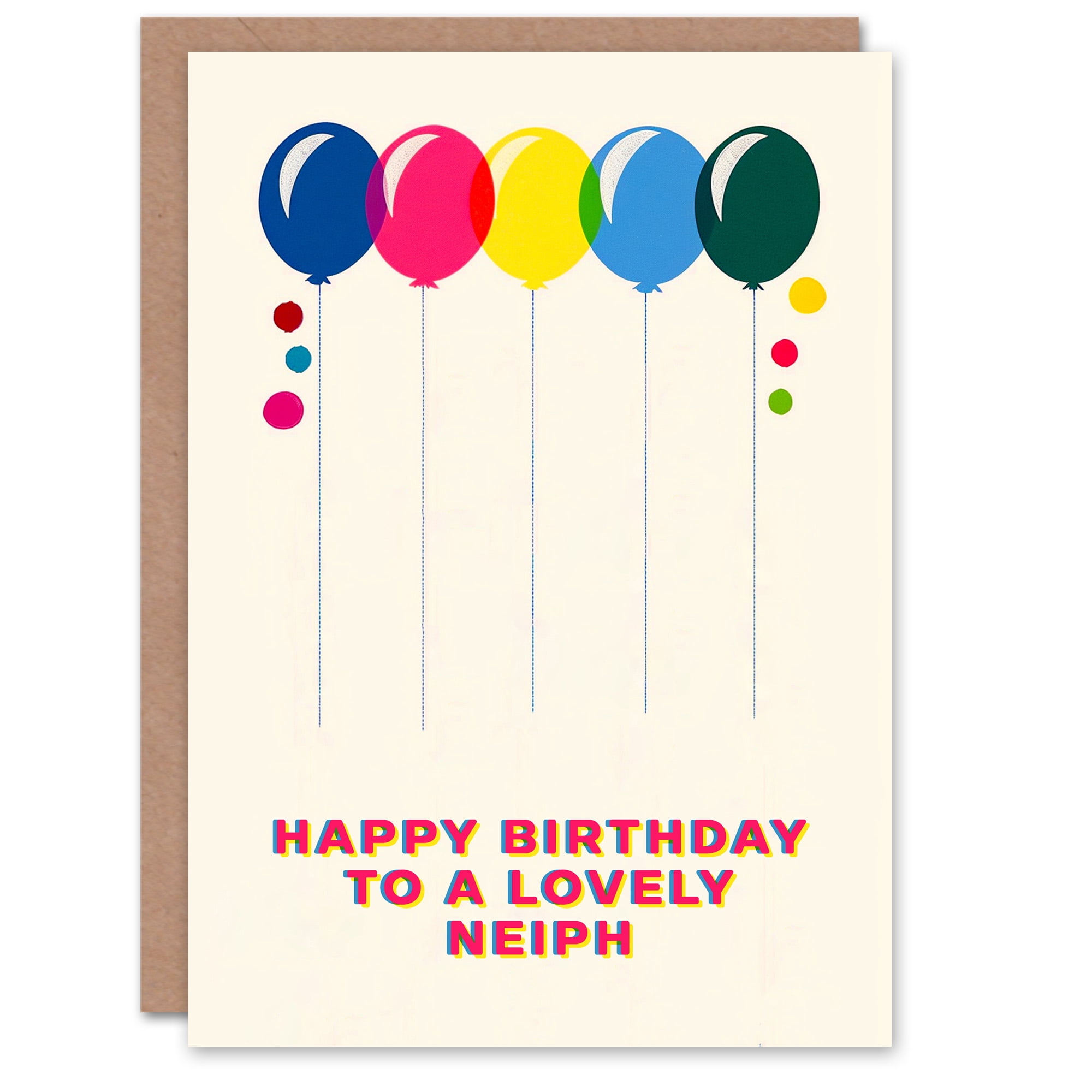 Happy Birthday to a Lovely Neiph Colourful Balloons Rainbow Non Binary ...