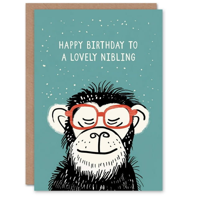 Happy Birthday to a Lovely Nibling Cheeky Chimp Nerd Chimpanzee Monkey ...