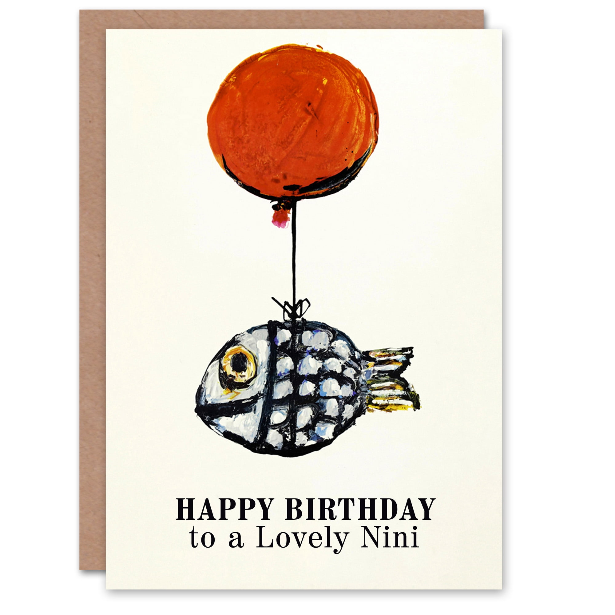 Happy Birthday to a Lovely Nini Fun Fish Fishing Angler Balloon Non ...