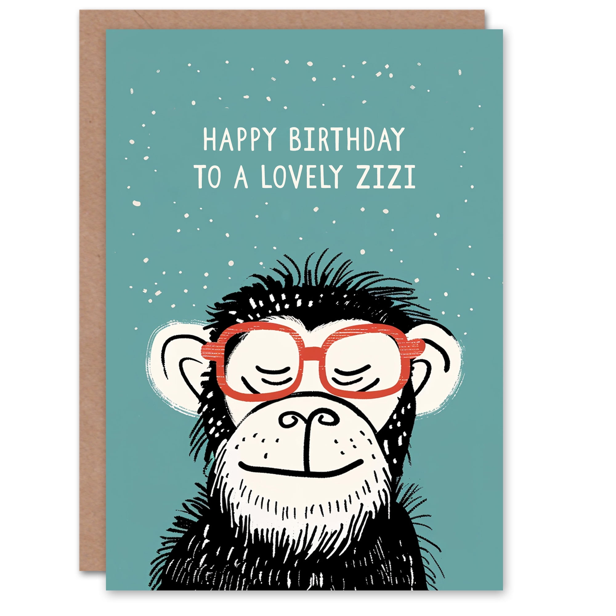 Happy Birthday to a Lovely Zizi Cheeky Chimp Nerd Chimpanzee Monkey Non ...