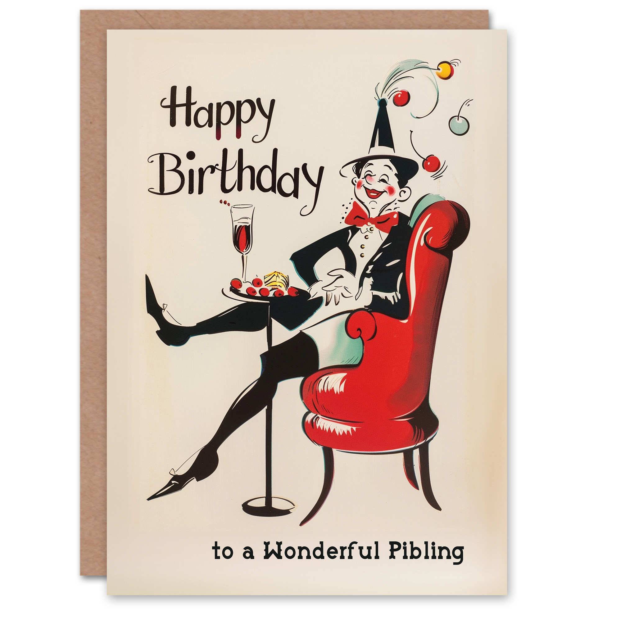 Happy Birthday to a Wonderful Pibling Laughing French Clown Party Non ...